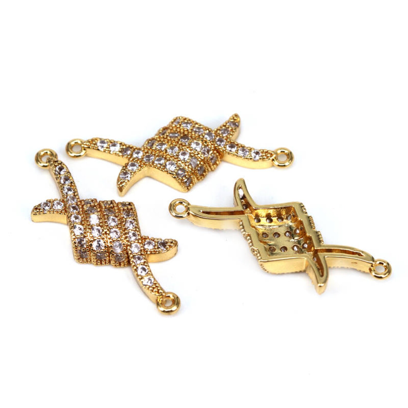 2pcs Clear CZ Handshake Connector Micro Pave Pendant cubic - Etsy