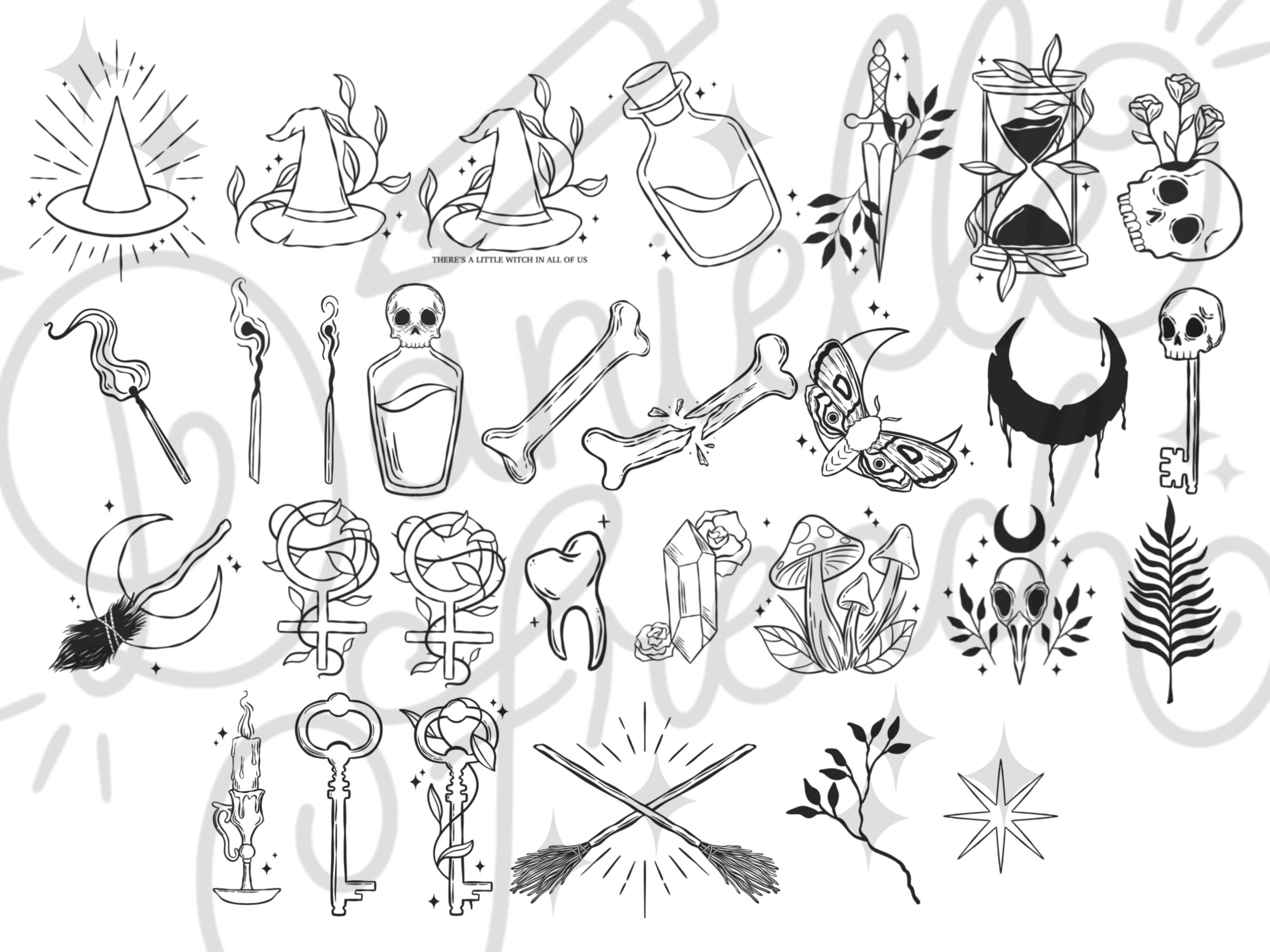 30 Witch Procreate Brushes Witch Tattoo Flash Brush Set Gothic - Etsy UK