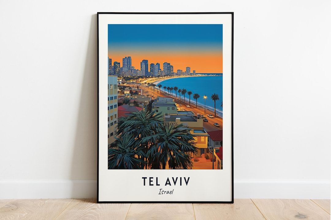 Tel Aviv Travel Print Wall Art, Tel Aviv - Israel City Print, Tel Aviv ...