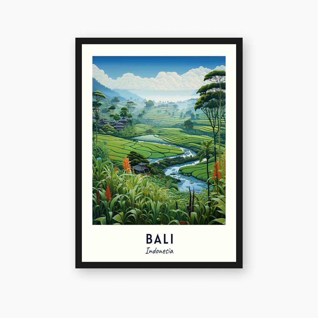Bali City Print, Bali Travel Poster, Indonesia Travel Gift, Bali ...