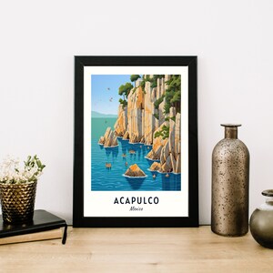 Acapulco Travel Print, Acapulco Mexico Travel Gift, Printable City ...