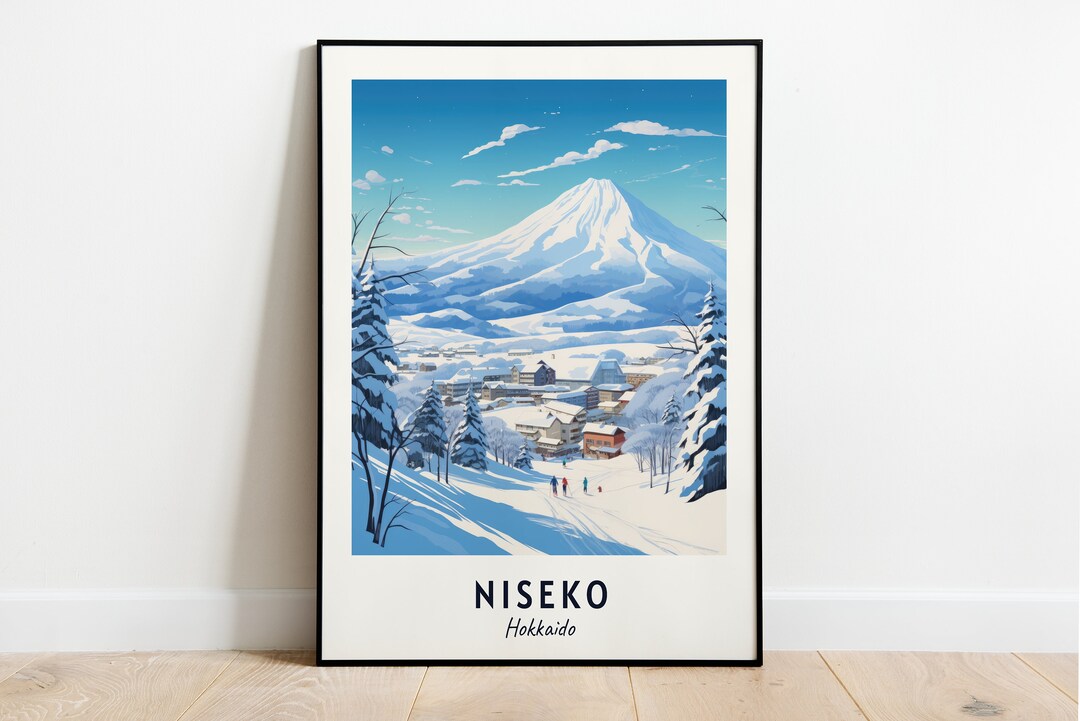 Niseko Travel Print, Niseko Ski Poster, Hokkaido Ski Poster, Niseko ...