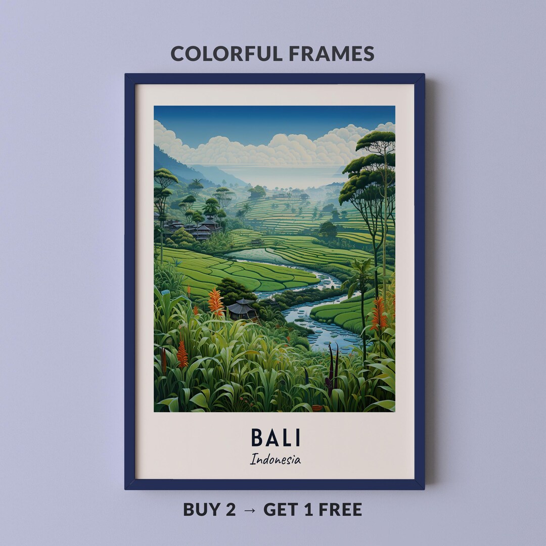 Bali Travel Poster Indonesia Print Wall Art City Print Cityscape ...