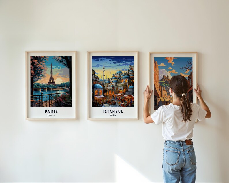 Istanbul Travel Poster the Grand Bazaar Wall Art Turkey Print Cityscape ...