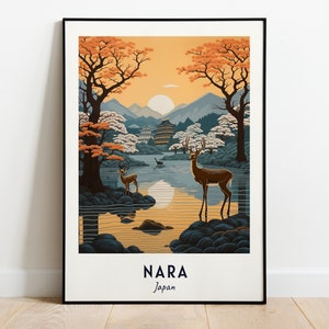 Nara City Print, Nara Travel Poster, Japan Travel Gift, Nara Digital ...