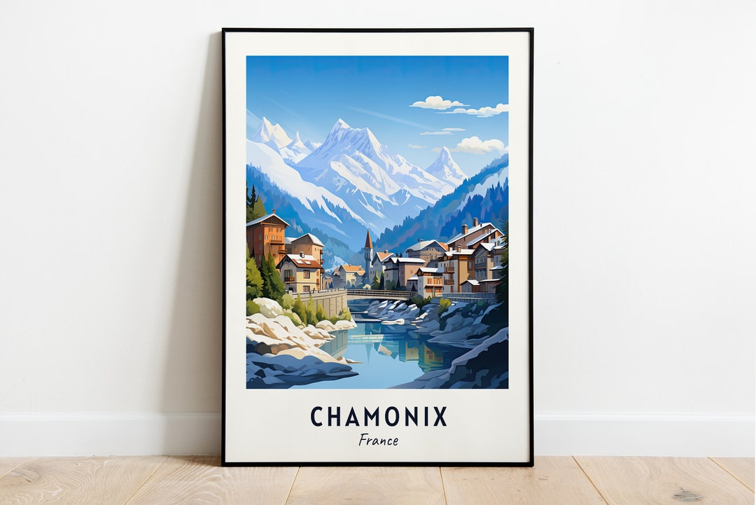 Chamonix Travel Print, Chamonix Ski Poster, France Ski Poster, Chamonix ...