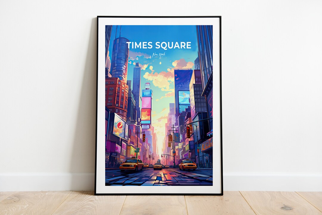 Times Square City Print Times Square Travel Poster New York - Etsy
