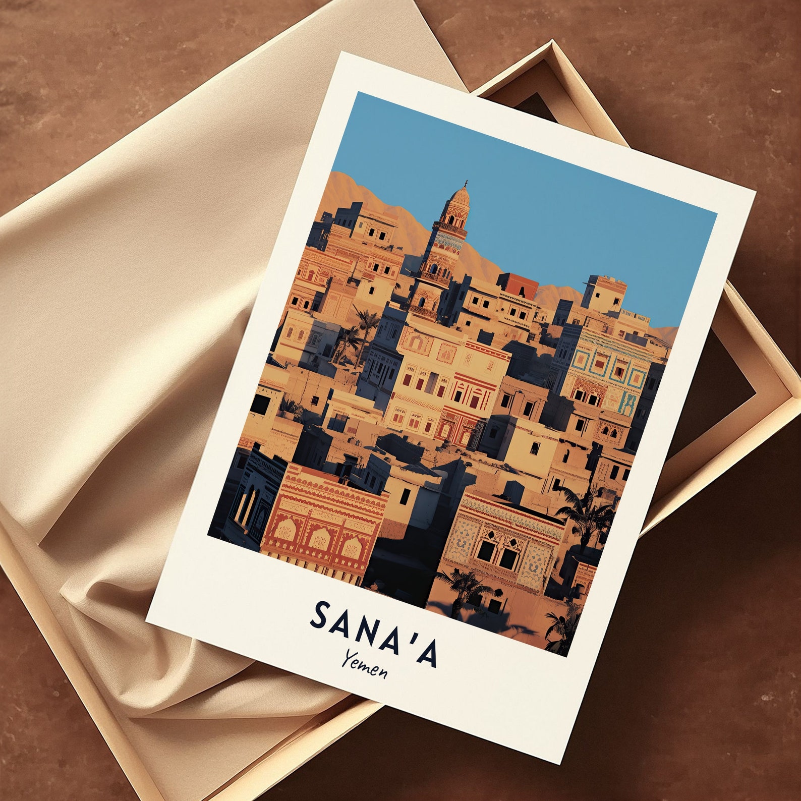 Sanaa City Print, Sanaa Travel Poster, Yemen Travel Gift, Sanaa Digital Download, Yemen Poster ...