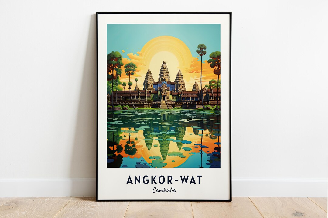 Angkor-wat Travel Print Wall Art, Angkor-wat - Cambodia City Print ...