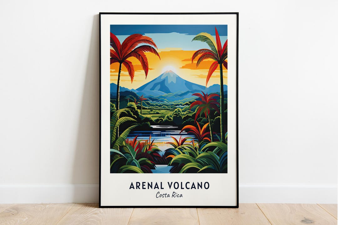 Arenal Volcano Travel Print Wall Art, Arenal Volcano - Costa Rica City ...