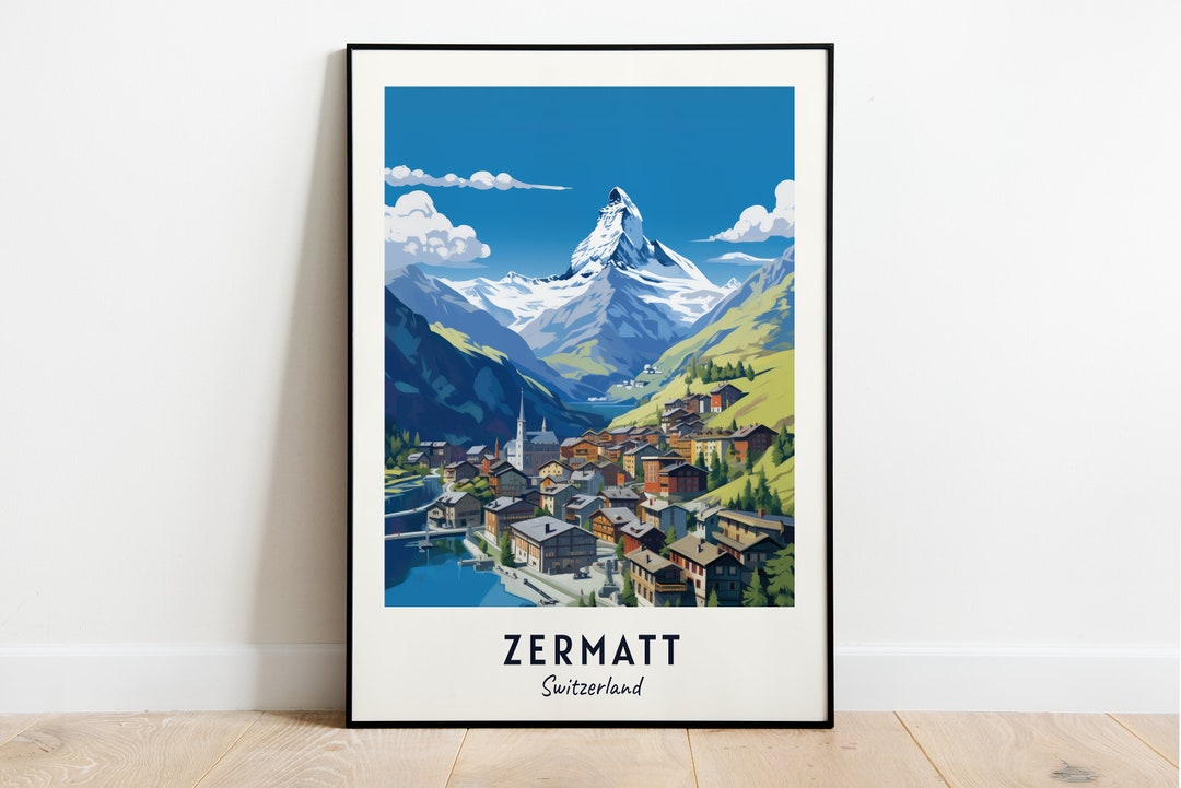 Zermatt Travel Print, Zermatt Ski Poster, Switzerland Ski Poster ...