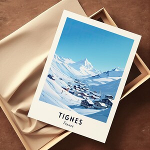 Tignes Travel Print, Tignes Ski Poster, France Ski Poster, Tignes ...