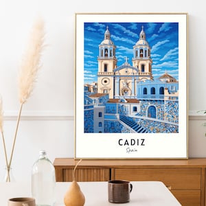 Cadiz Cathedral Travel Print Wall Art, Cadiz - Spain City Print, Cadiz ...