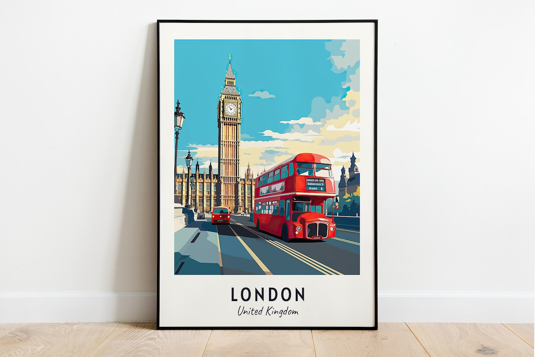 London City Print, London Travel Poster, United Kingdom Travel Gift ...