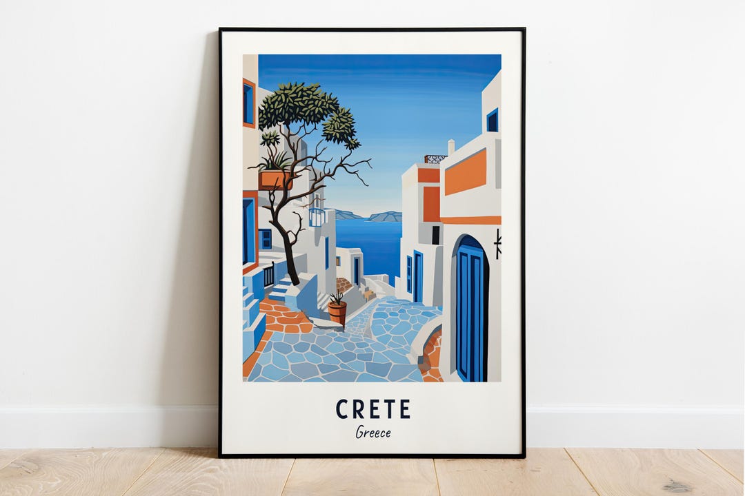 Crete Travel Print Wall Art, Crete - Greece City Print, Crete Travel ...