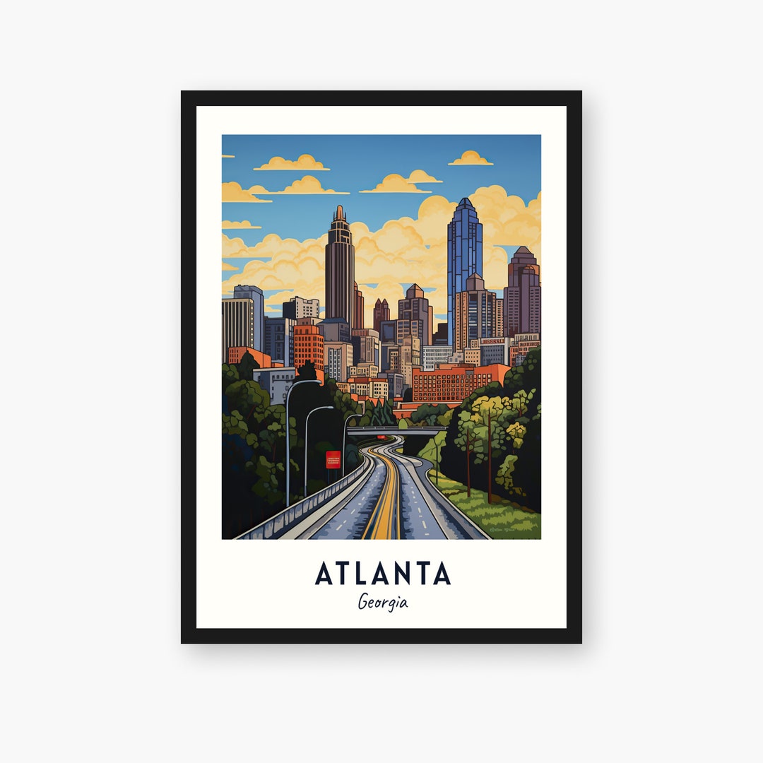 Atlanta Reise Poster, Atlanta Georgia Reise Geschenk, druckbare Stadt ...