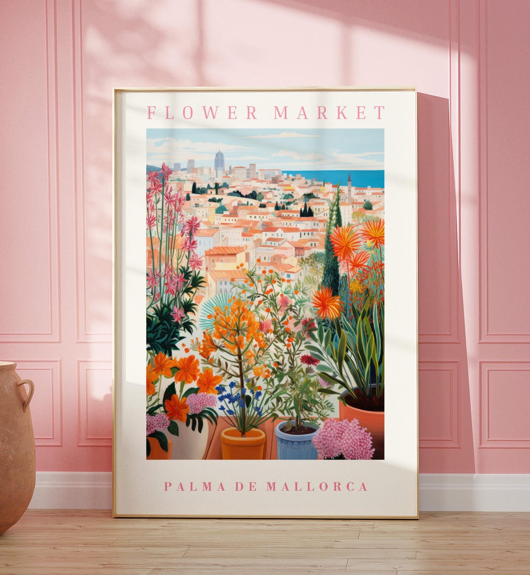 Flower Market Palma De Mallorca Print Wall Art Spain Floral ...