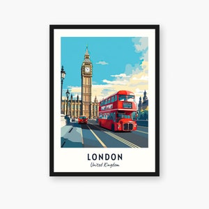 London City Print, London Travel Poster, United Kingdom Travel Gift ...