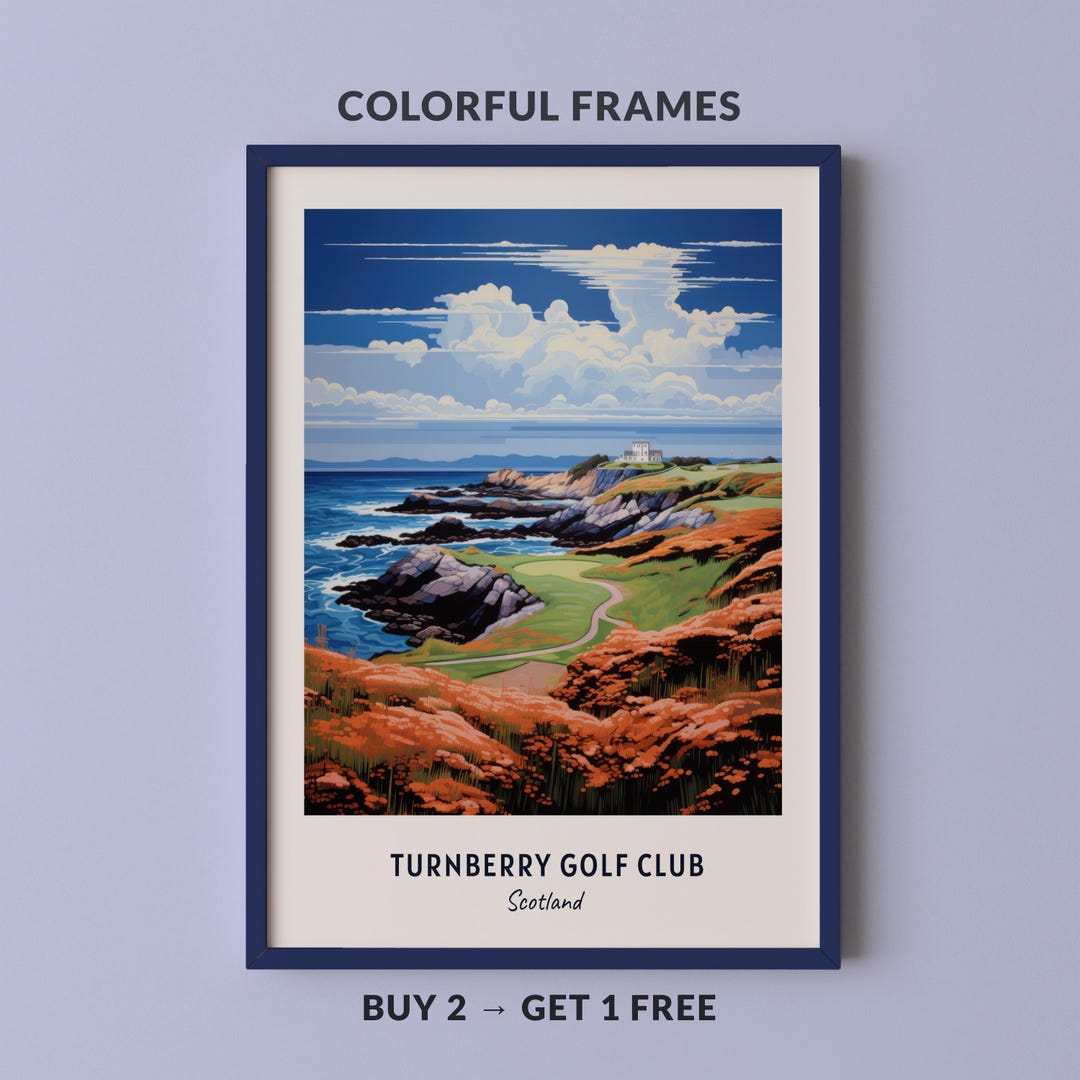 Turnberry Golf Club Travel Poster Turnberry Golf Club Scotland Wall Art ...
