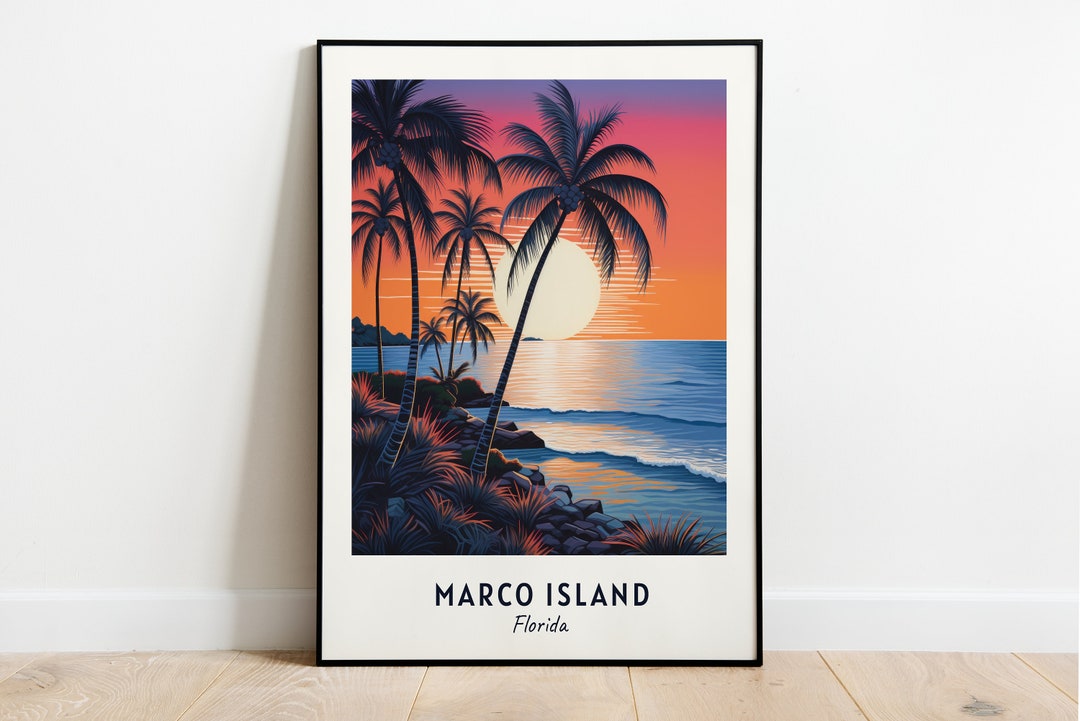 Marco Island Travel Print, Marco Island Florida Travel Gift, Printable ...