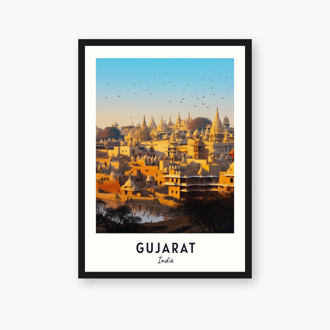 Gujarat City Print, Gujarat Travel Poster, India Travel Gift, Gujarat ...