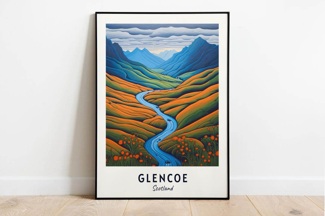 Glencoe Valley Travel Print Wall Art, Glencoe - Scotland City Print ...