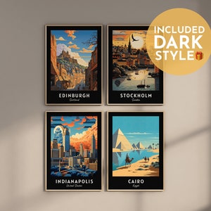 Custom Cityscape Poster Set of 4 Custom City Posters, Personalized ...