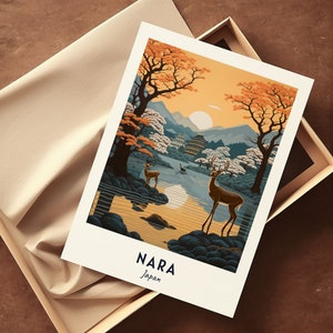 Nara City Print, Nara Travel Poster, Japan Travel Gift, Nara Digital ...