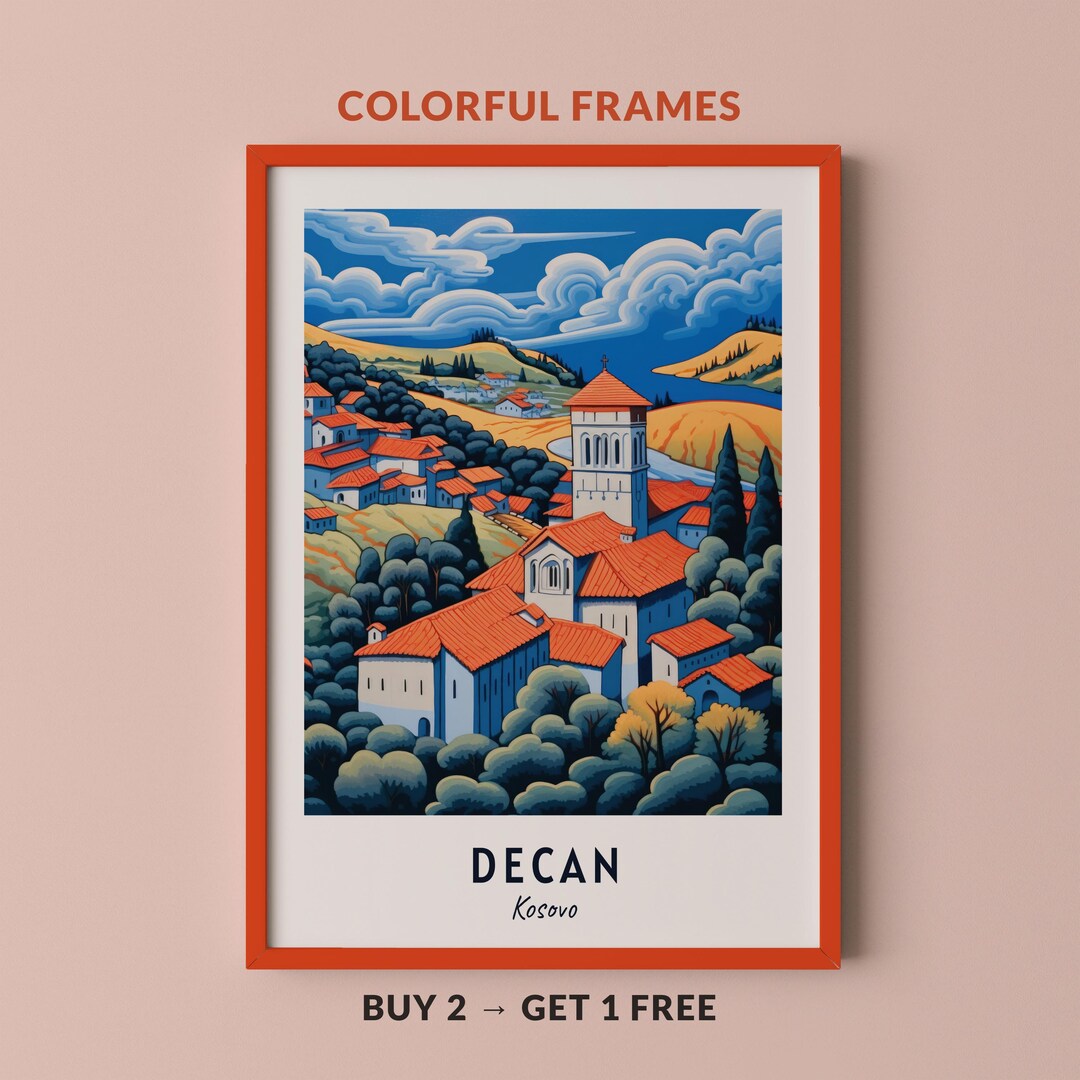 Decan Travel Poster Visoki Dečani Monastery (unesco World Heritage Site ...