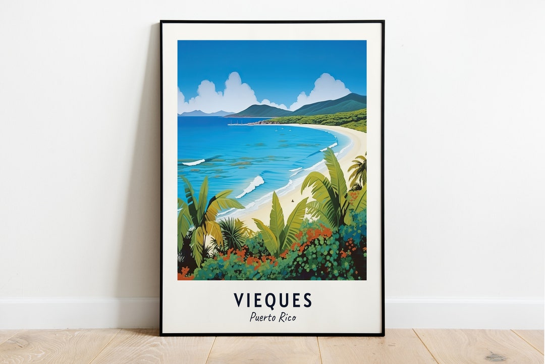 Vieques City Print, Vieques Travel Poster, Puerto Rico Travel Gift ...