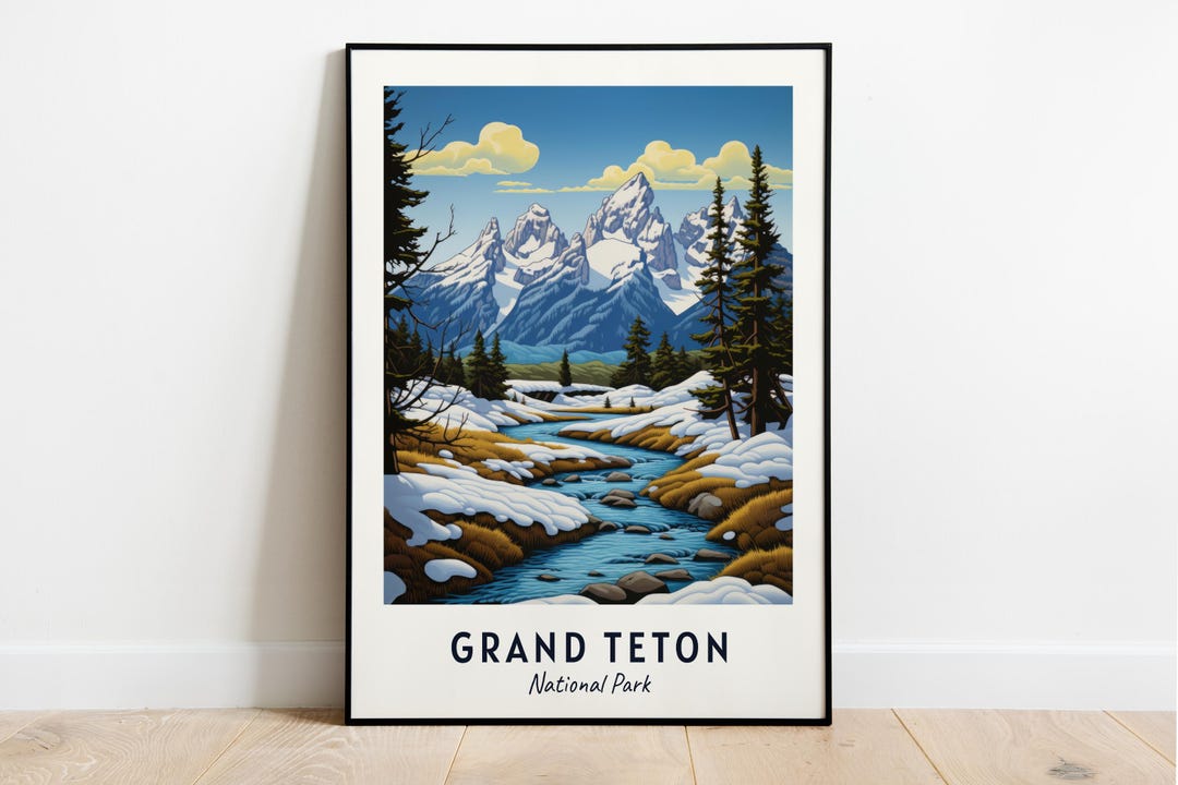 Grand Teton, National Park Travel Print Wall Art, Grand Teton ...