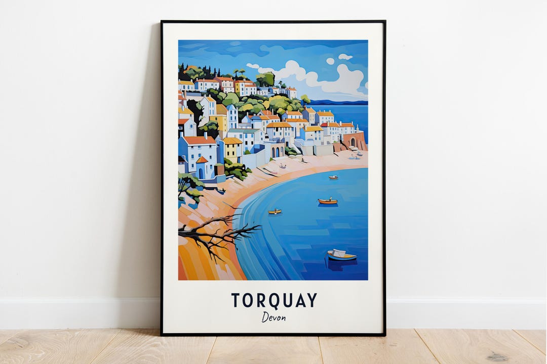 Torquay, Devon Travel Print Wall Art, Torquay - Devon City Print ...