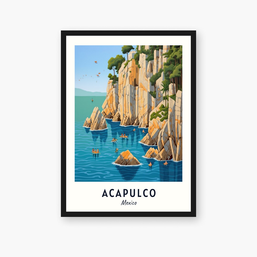 Acapulco Travel Print, Acapulco Mexico Travel Gift, Printable City ...