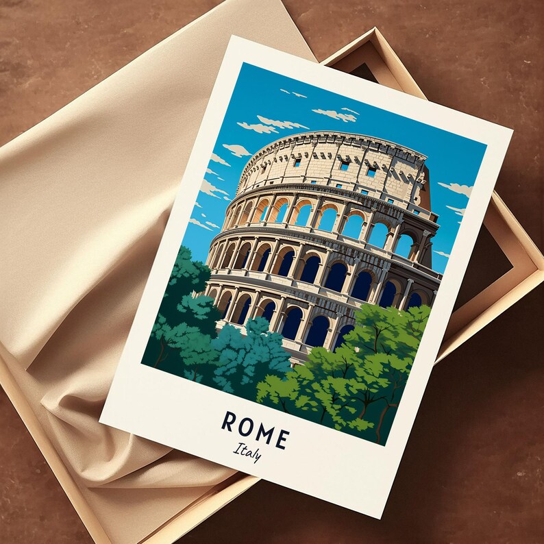 Rome Travel Poster Italy Print Wall Art City Print Cityscape Artwork ...