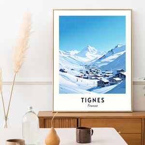 Tignes Travel Print, Tignes Ski Poster, France Ski Poster, Tignes ...