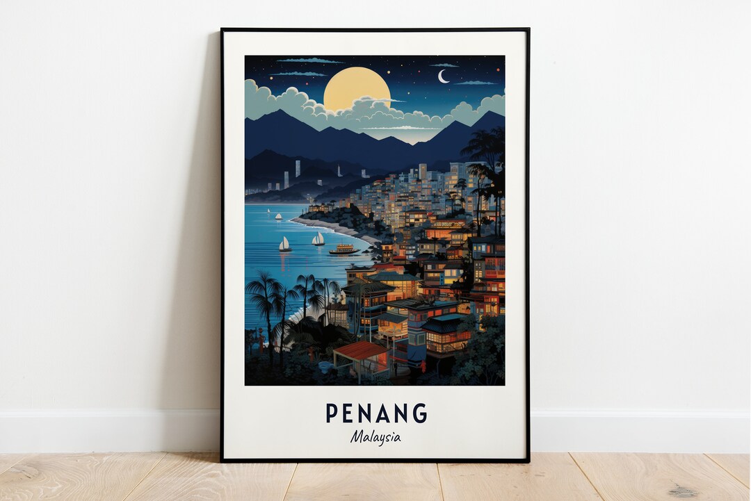 Penang Travel Print, Penang Malaysia Travel Gift, Printable City Poster ...