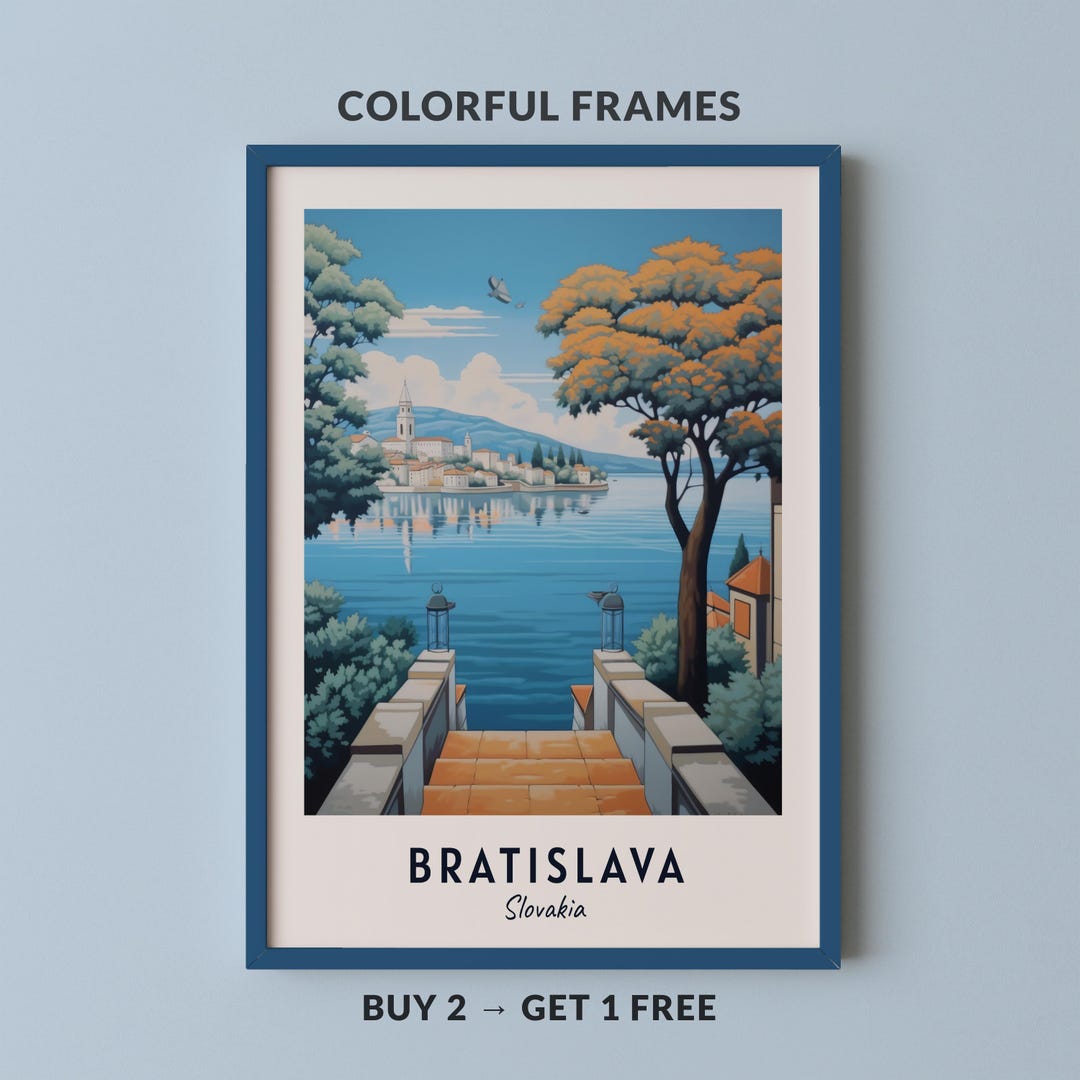 Bratislava Travel Poster Slovakia Print Wall Art City Print Cityscape ...