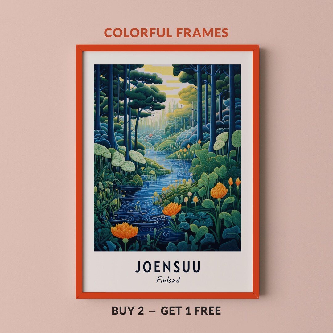 Joensuu Travel Poster Botania Botanical Garden Wall Art Finland Print ...