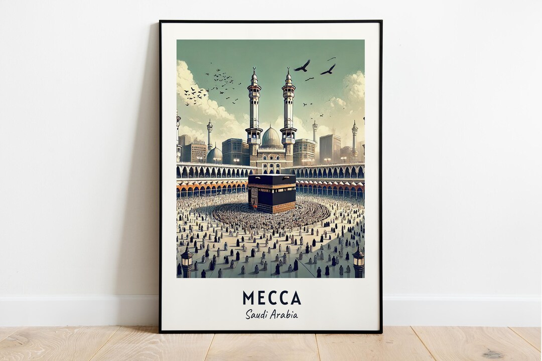 Mecca Travel Print Wall Art, Mecca - Saudi Arabia City Print, Mecca ...