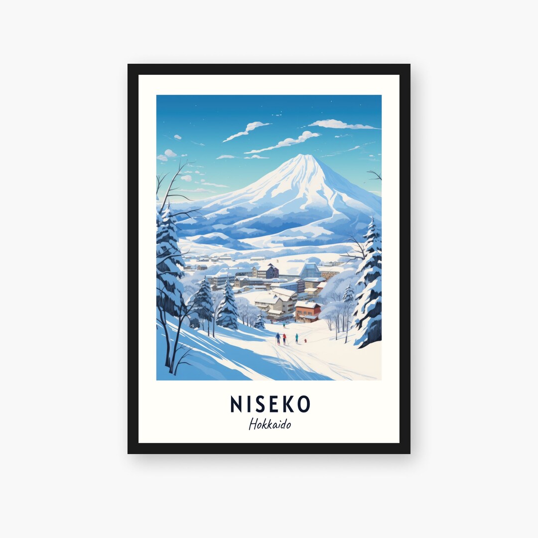 Niseko Travel Print, Niseko Ski Poster, Hokkaido Ski Poster, Niseko ...