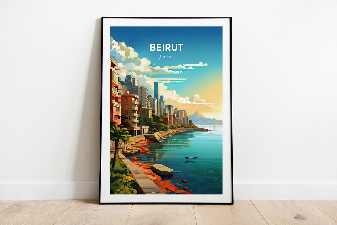 Beirut City Print, Beirut Travel Poster, Libanon Reise Geschenk, Beirut ...