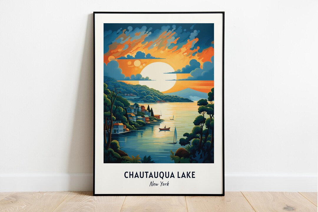 Chautauqua Lake Travel Print Wall Art, Chautauqua Lake - New York City ...