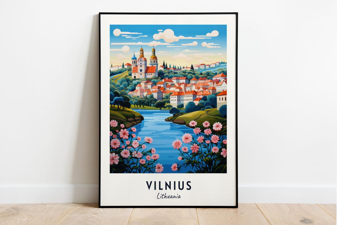 Vilnius Travel Poster Vilnius Lithuania Wall Art Lithuania Print ...
