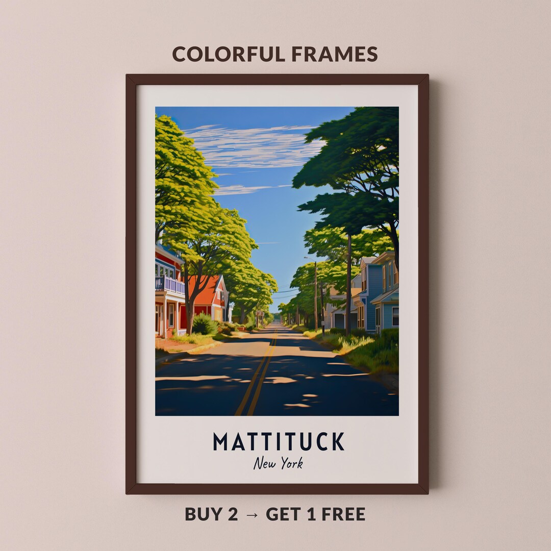 Mattituck Travel Poster New York Print Wall Art City Print Cityscape ...