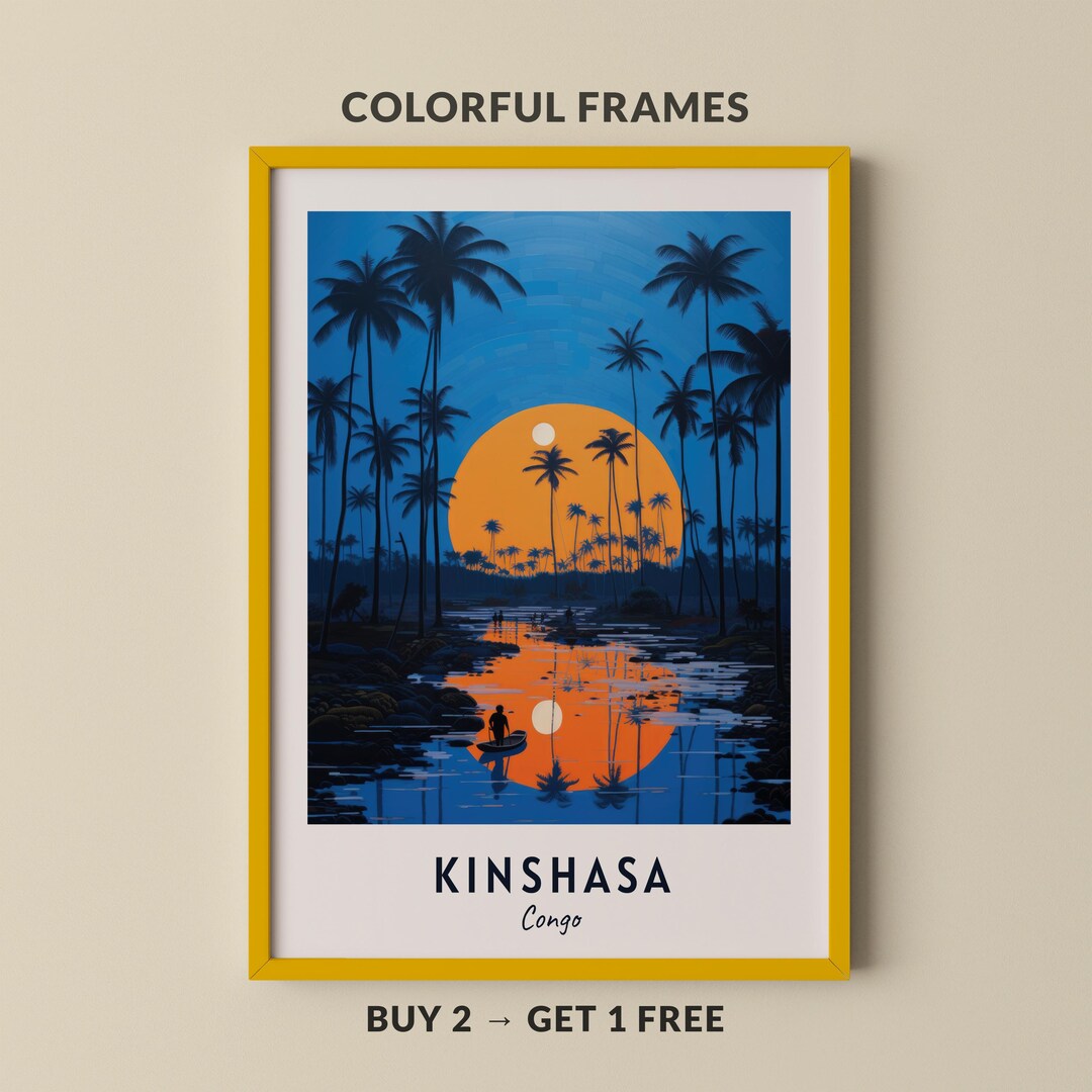 Kinshasa Travel Poster Congo Print Wall Art City Print Cityscape ...