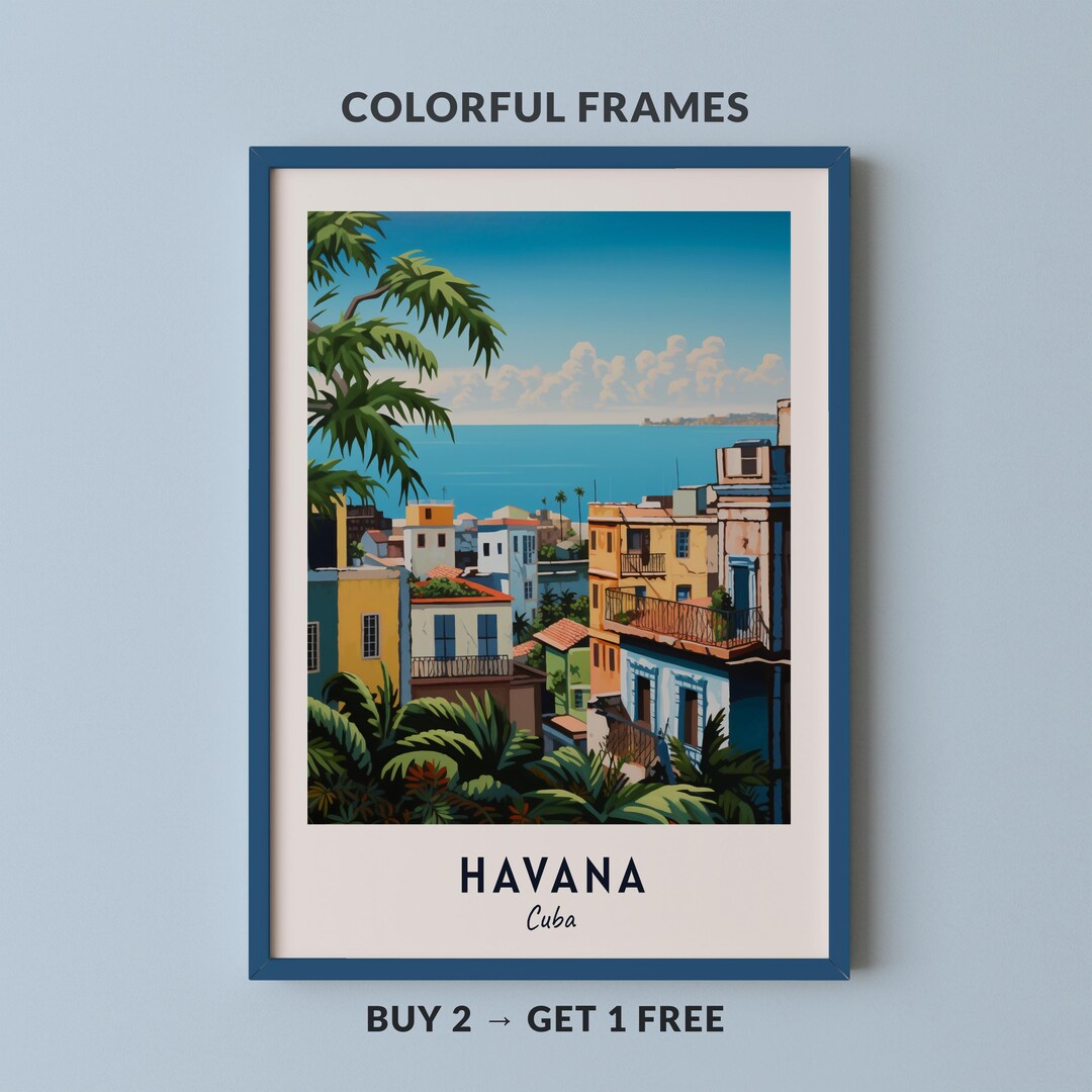 Havana Travel Poster Cuba Print Wall Art City Print Cityscape Artwork ...