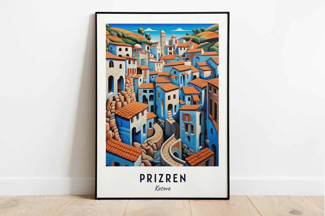 Prizren Fortress Travel Print Wall Art, Prizren - Kosovo City Print ...