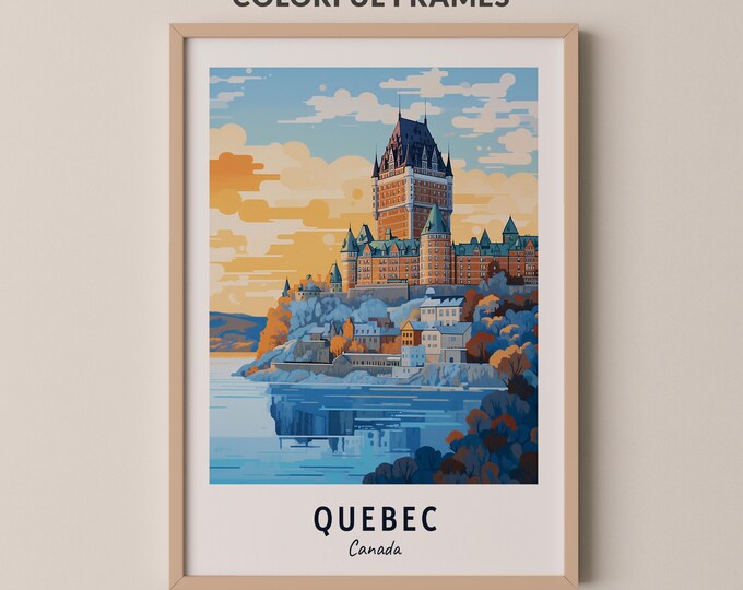 Quebec Travel Printable Poster - Canada Travel Poster - Citycape ...