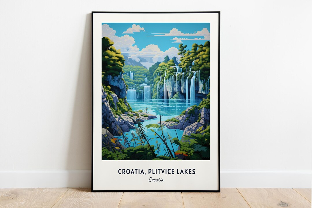 Croatia, Plitvice Lakes Travel Print Wall Art, Plitvice Lakes - Croatia ...