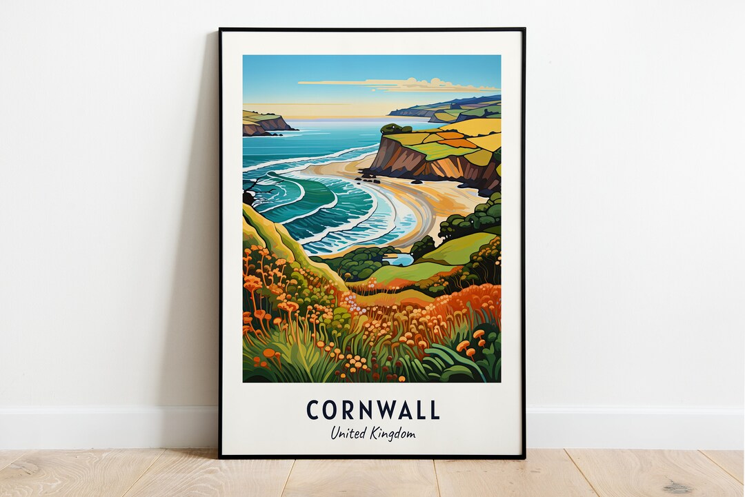 Cornwall Travel Print, Cornwall United Kingdom Travel Gift, Printable ...